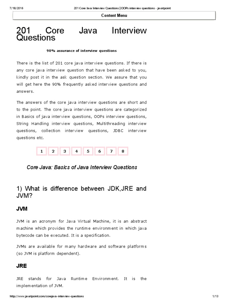 201 Core Java Interview Questions Oops Interview Questions Method