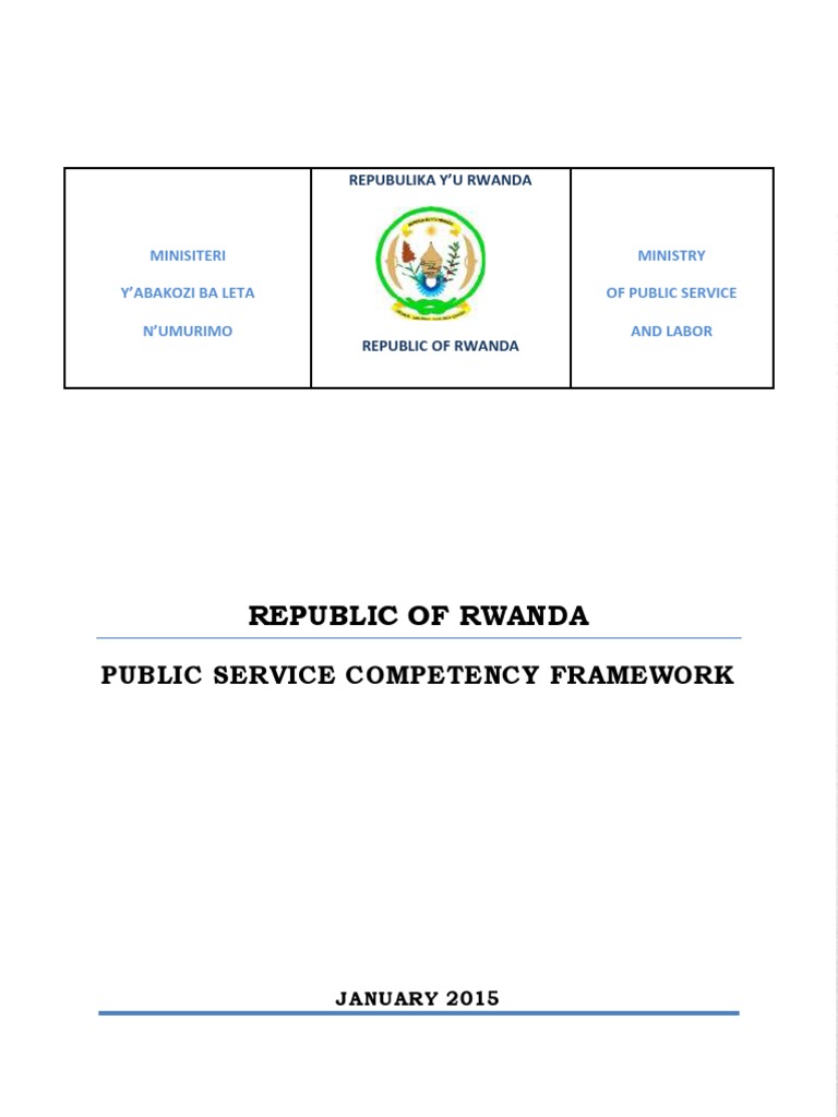 Rwanda Public Service Competency Framework | PDF | Competence (Human ...