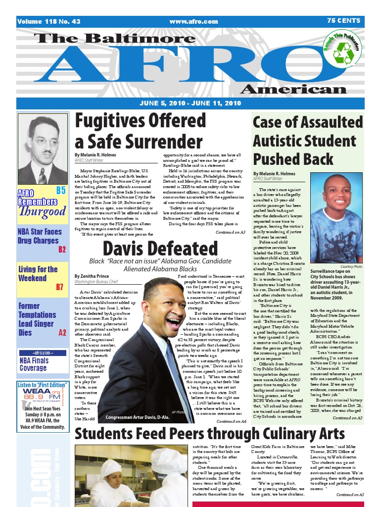 Baltimore Afro-American Newspaper, June 05, 2010 | PDF | Baltimore ...