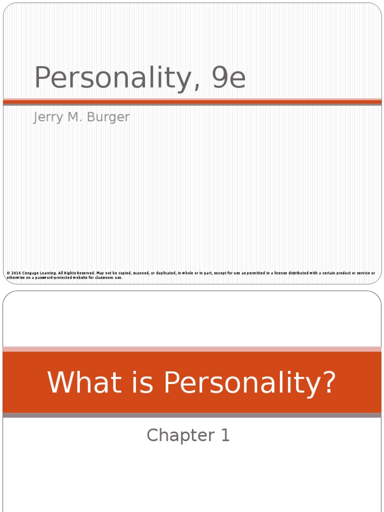 Personality, 9e: Jerry M. Burger | PDF | Psychotherapy | Aggression