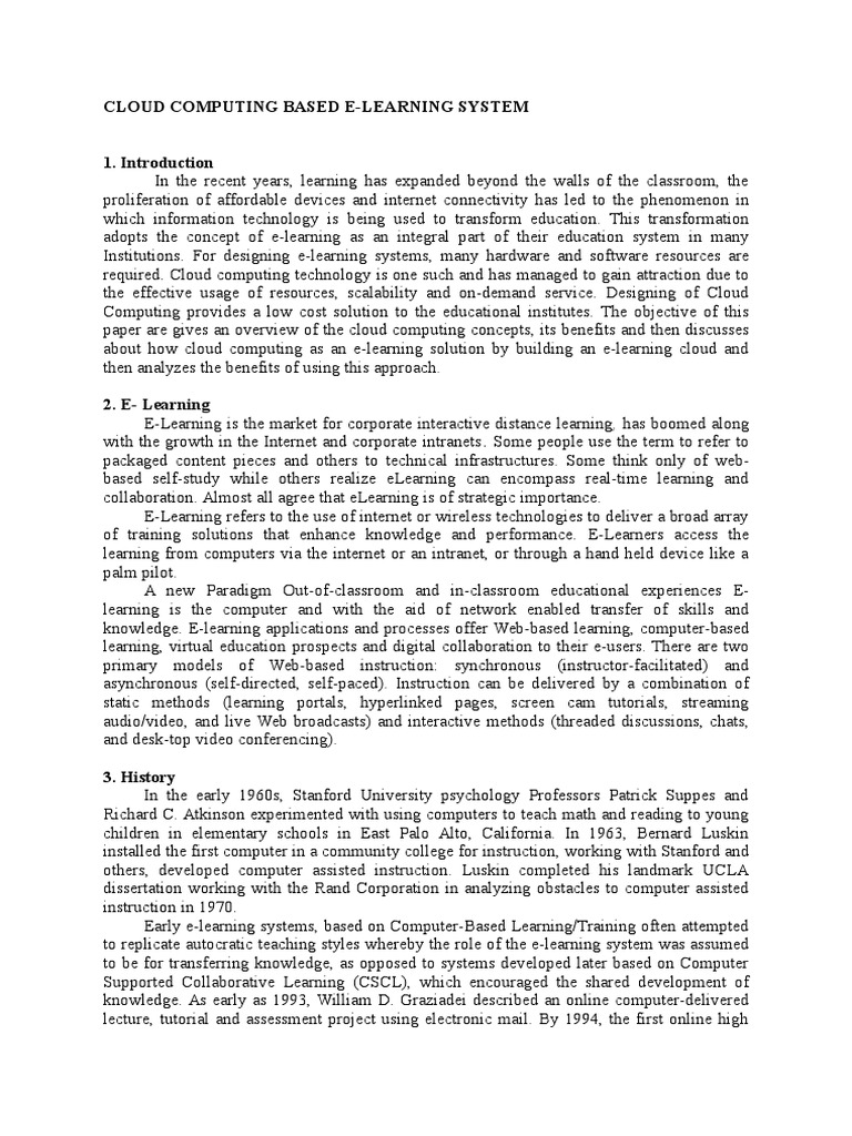 Cloud Computing Based E-Learning System | PDF | Cloud Computing ... Cloud Computing Based E-Learning System | PDF | Cloud Computing ...