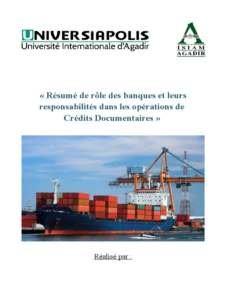 Résumé du Crédit documentaire | Lettre de crédit | Crédit