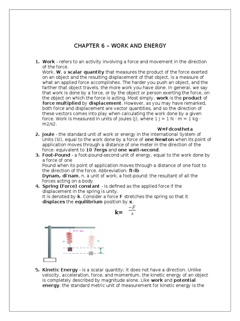 Chapter 6 - Work and Energy | PDF | Potential Energy | Power (Physics)