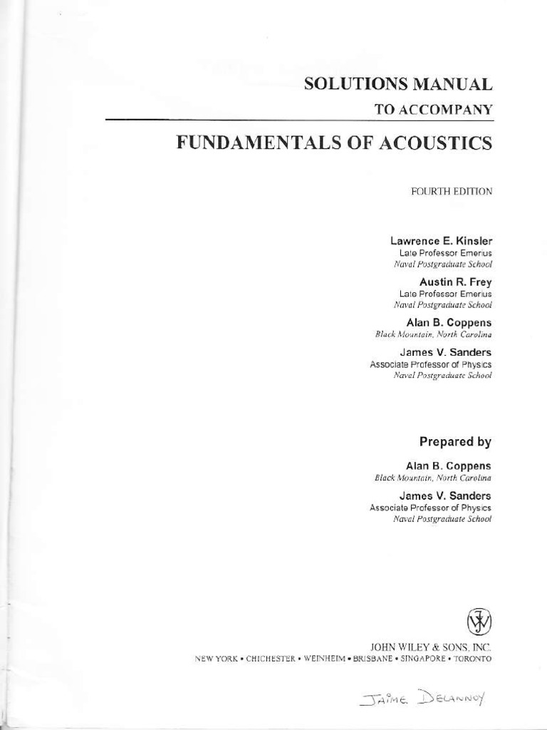 Fundamentals of Acoustics I | PDF
