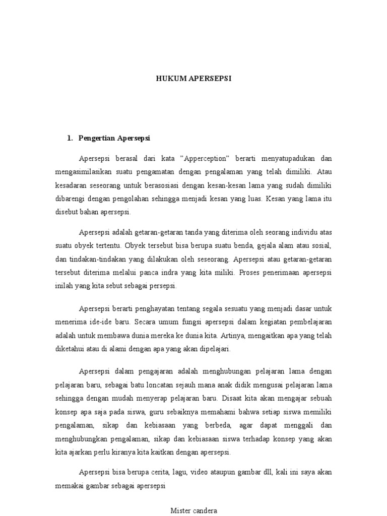 Apersepsi dalam Pembelajaran | PDF