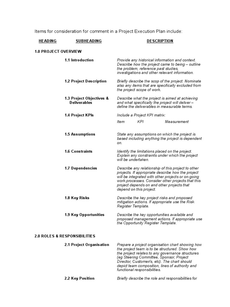 Project Execution Plan Overview | PDF | Governance | Business