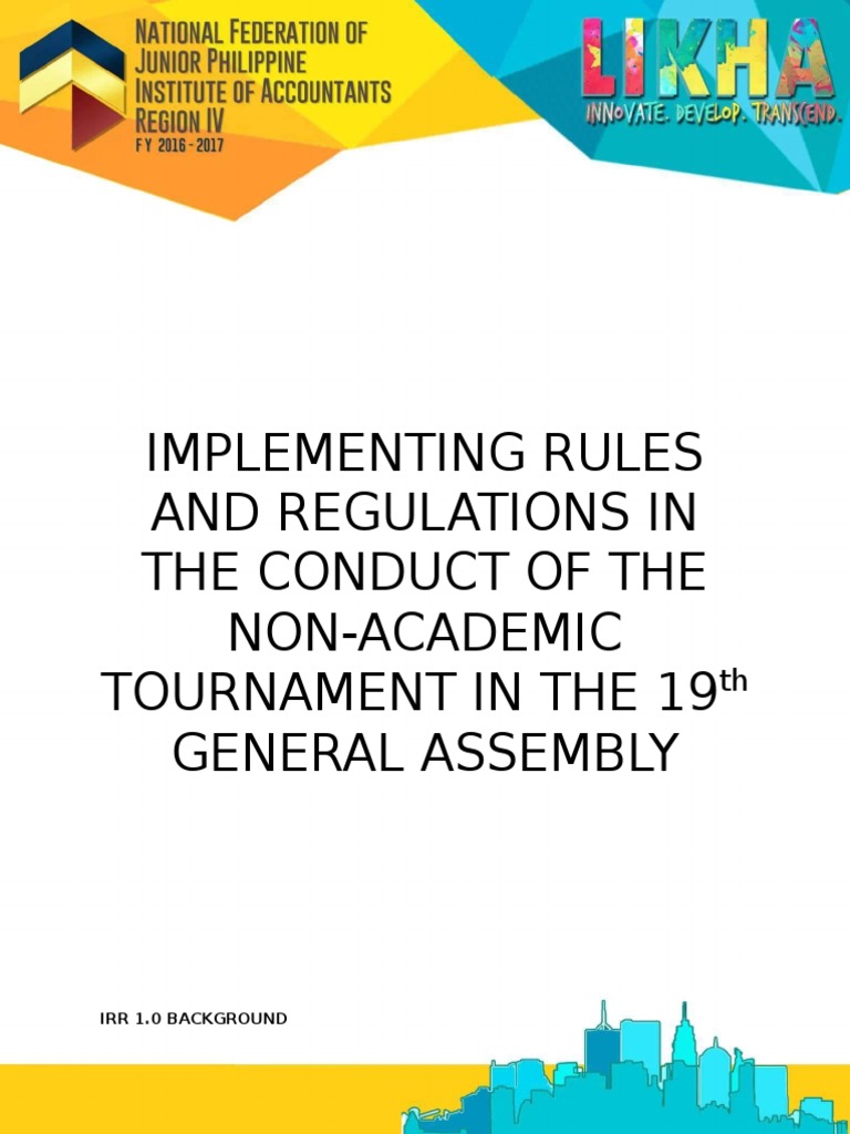Implementing Rules and Regulations in The Conduct of The Non-Academic ...