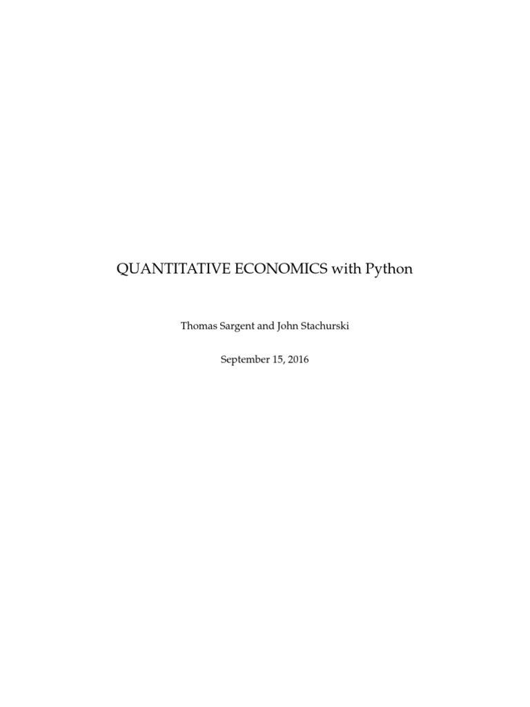 Quantitative Economics Using Python | PDF | Python (Programming ...