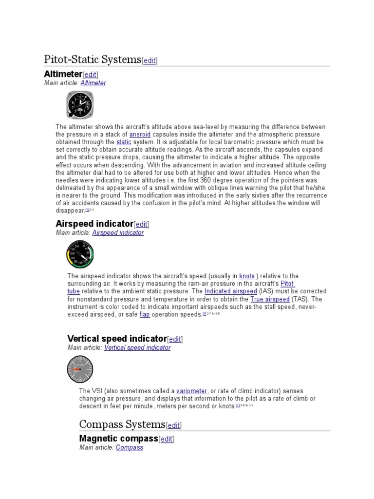 Pitot-Static Systems: Altimeter | PDF