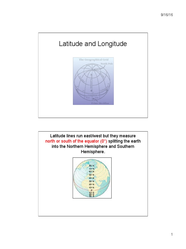 Latitude and Longitude 201617 | PDF | Longitude | Equator