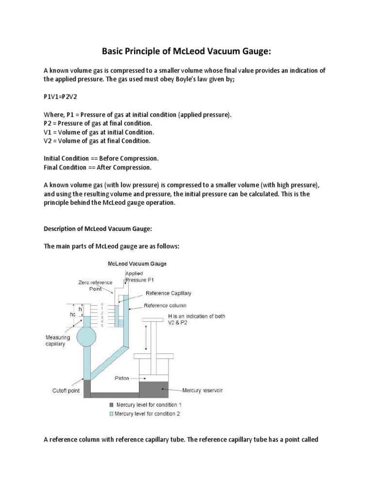 McLeod Gauge | Gases | Pressure Measurement