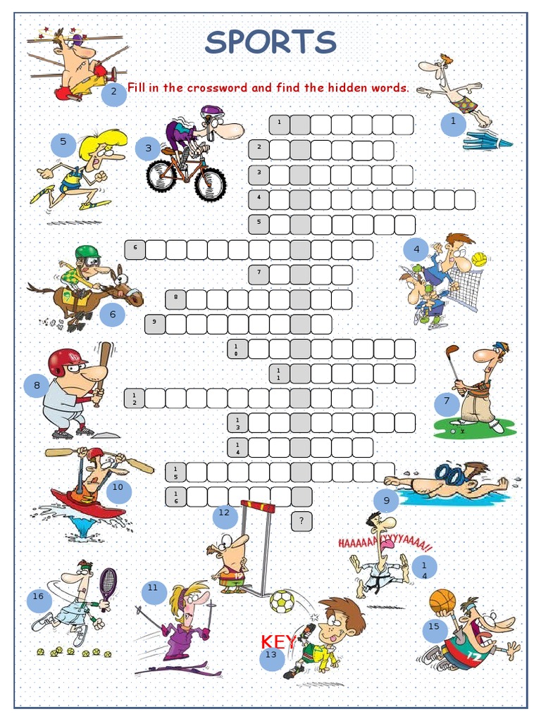 Sports: Fill in The Crossword and Find The Hidden Words | PDF | Sports ...
