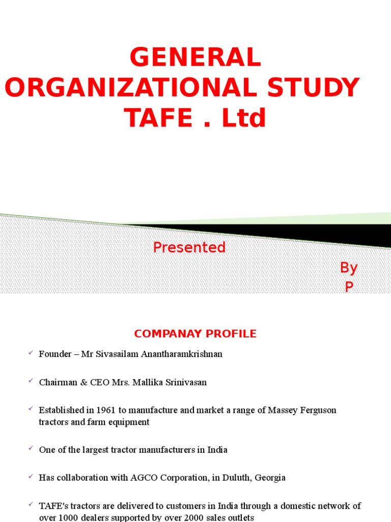 TAFE Ltd: Company Overview and Insights | PDF | Business | Technology ...