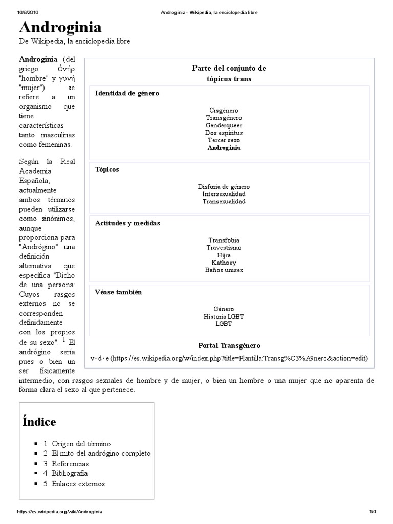 Androginia - Wikipedia, La Enciclopedia Libre | PDF | Identidad de ...