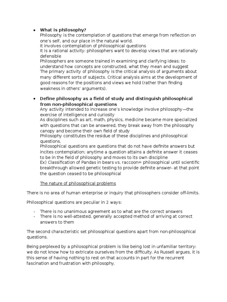 Overview of Philosophy and Its Branches | PDF | Argument | Epistemology