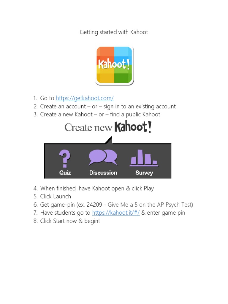 Getting Started With Kahoot | PDF