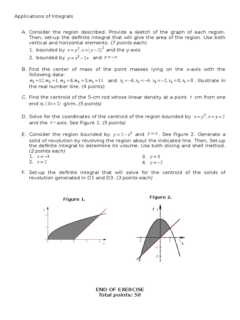 Applications of Integrals: Calculating Areas, Centers of Mass ...