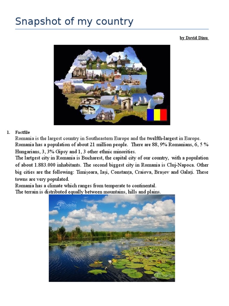 Snapshot of My Country: Romania Is The Largest Country in Southeastern Europe and The in Europe ...