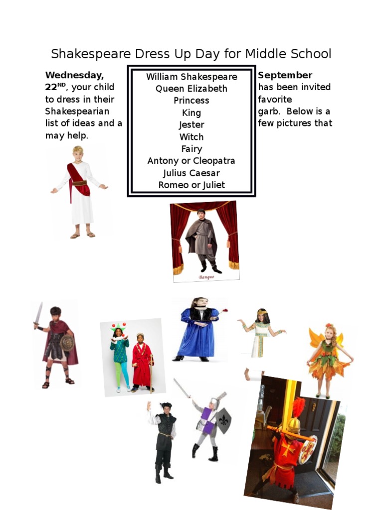 Shakespeare Dress Up Day | PDF