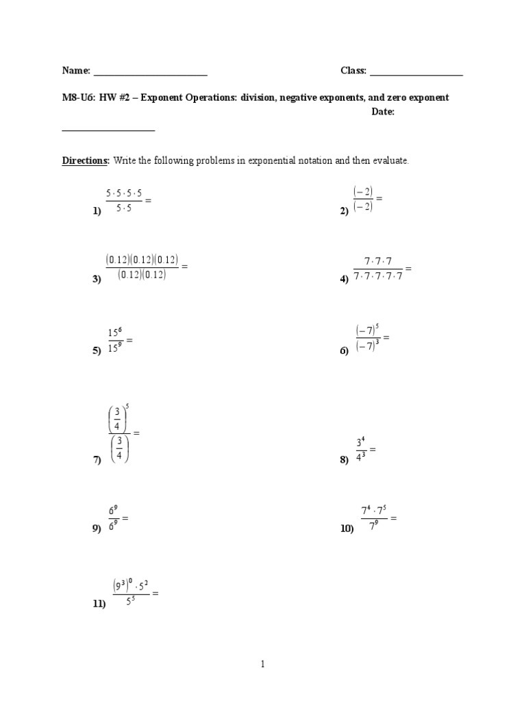 U6 - Lesson 2 HW | PDF