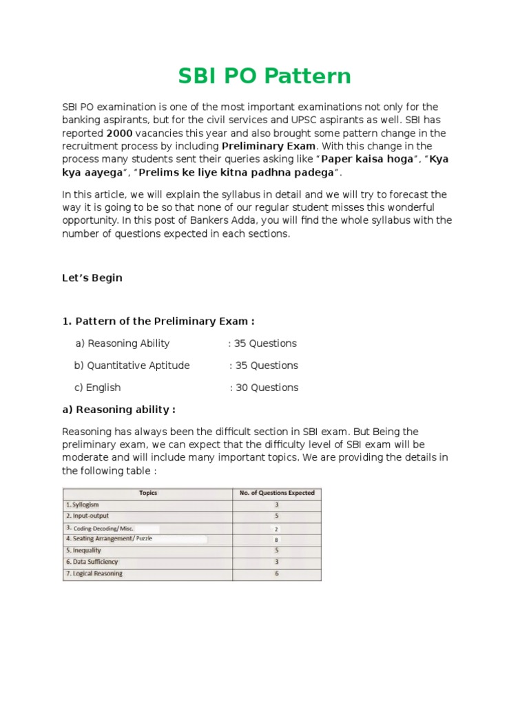 SBI PO Pattern: Kya Aayega", "Prelims Ke Liye Kitna Padhna Padega ...