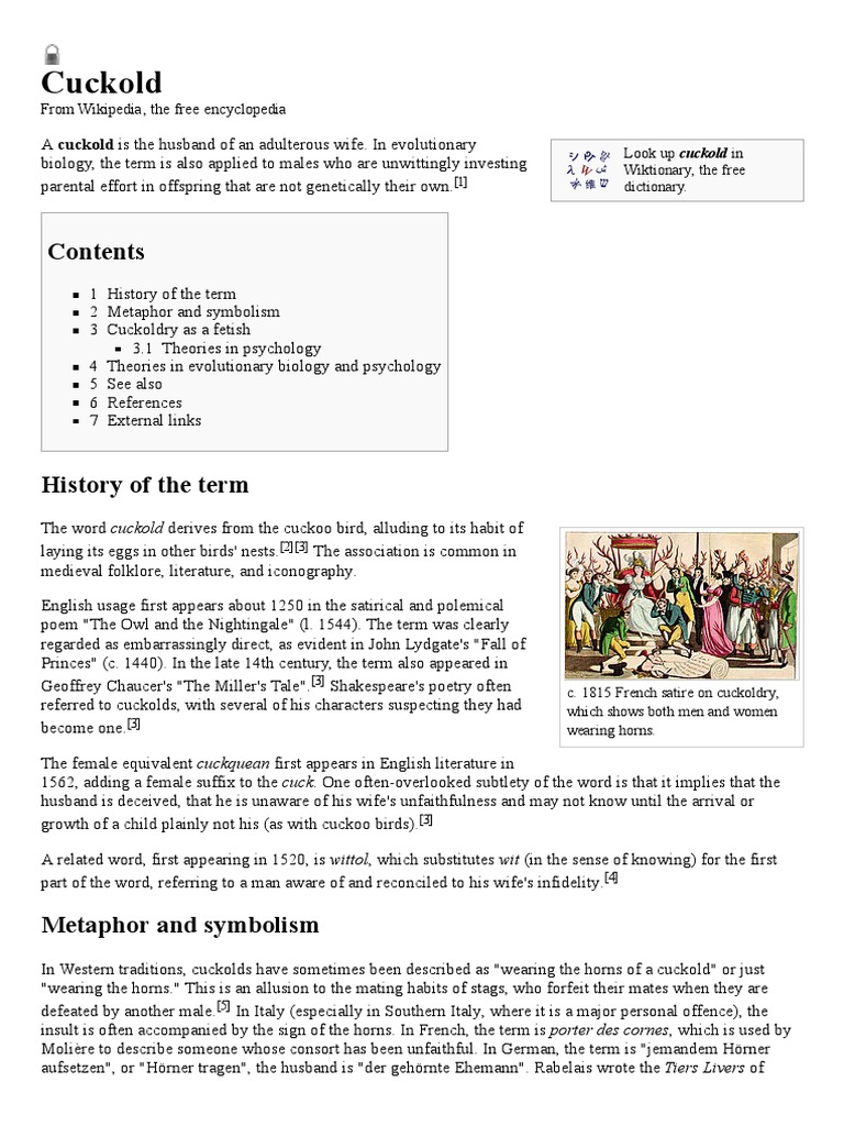 Cuckold - Wikipedia, The Free Encyclopedia | PDF | Sex | Intimate ...