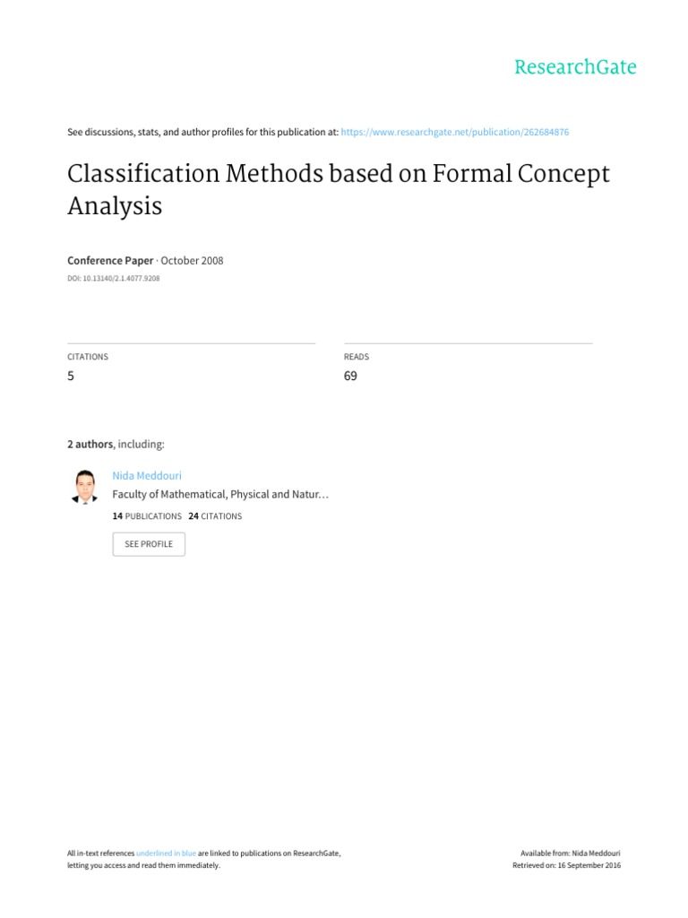 Classification Methods Based On Formal Concept Analysis Pdf 3892