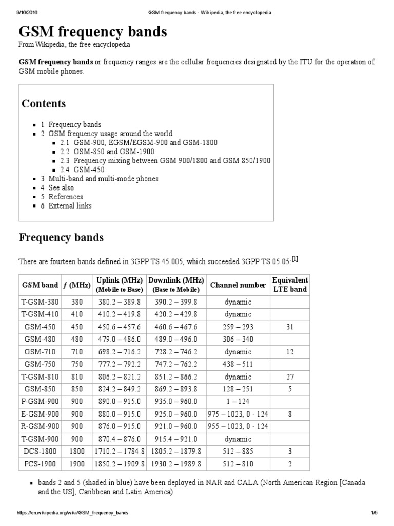 GSM Frequency Bands | PDF | Software Defined Radio | Telecommunications