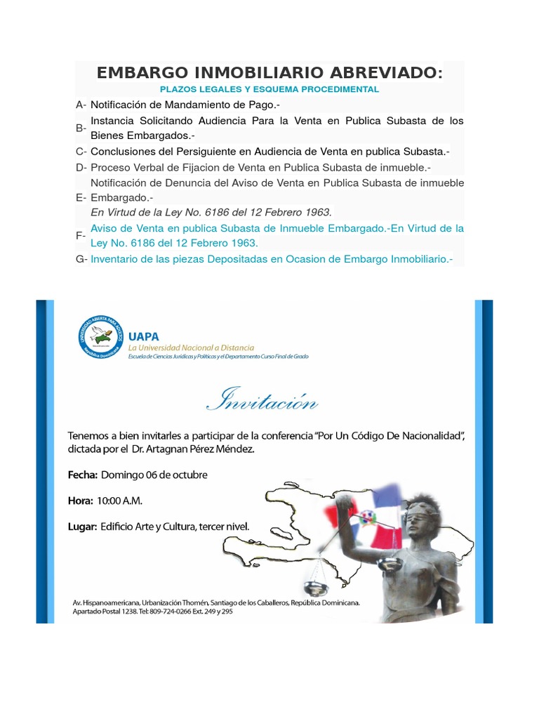 Embargo Inmobiliario Abreviado | PDF | Derecho