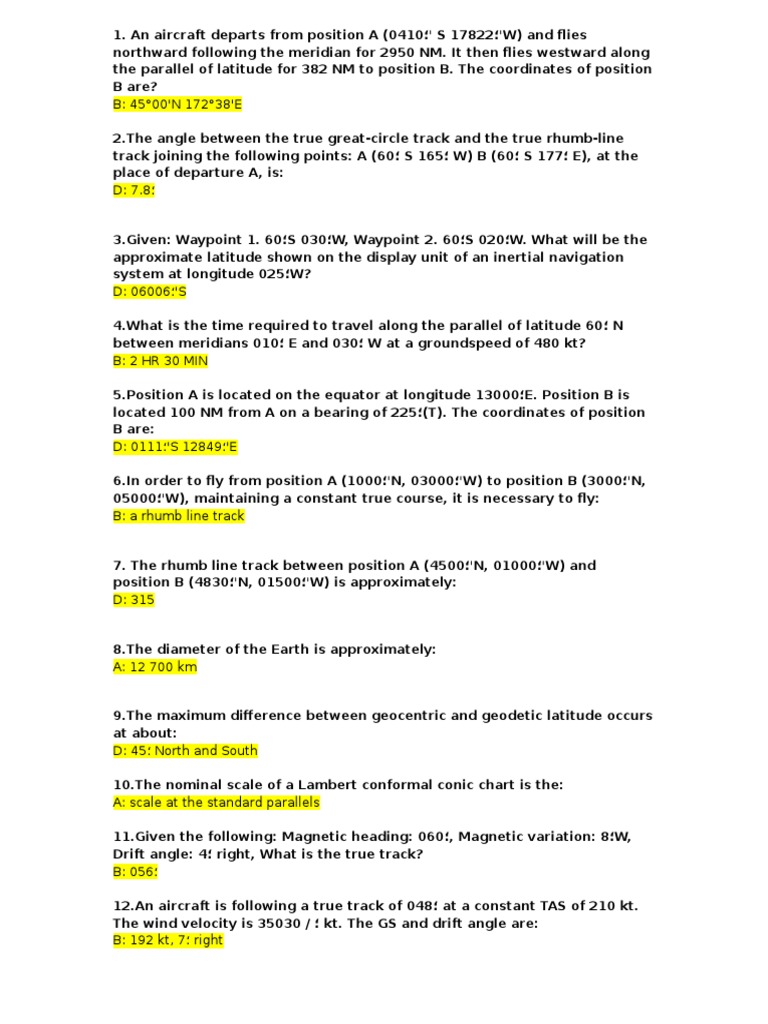 Understanding Rhumb Lines in Aviation | PDF | Inertial Navigation ...