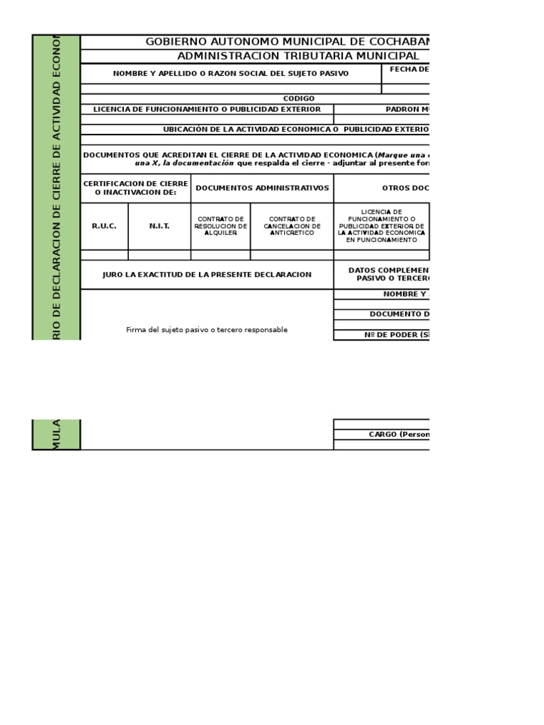 Formulario DDJJ | PDF
