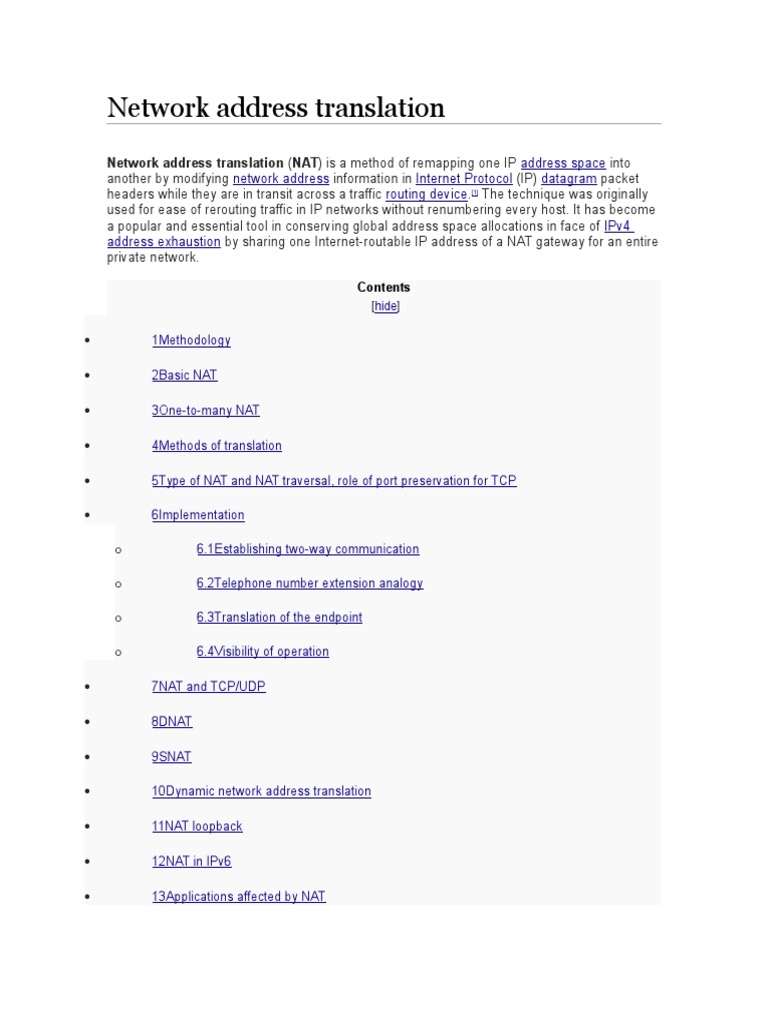 Network Address Translation | PDF | Port (Computer Networking ...