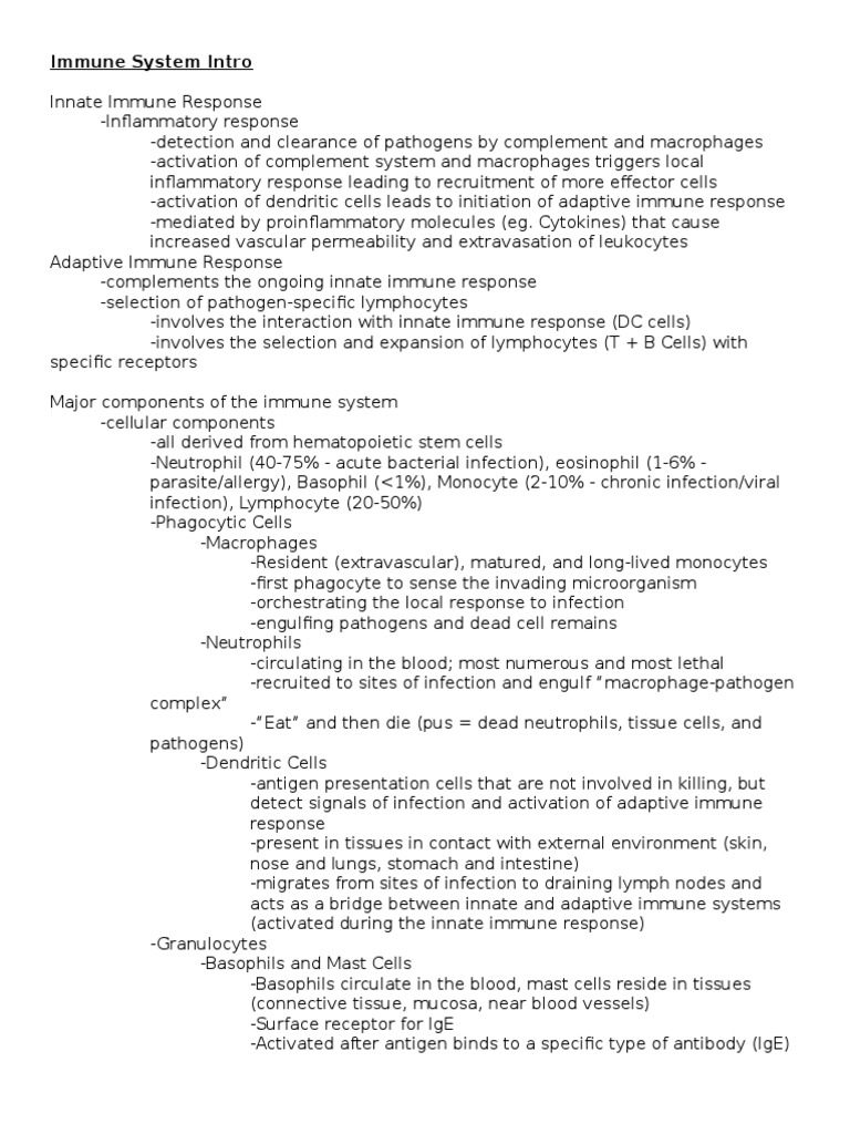 Immunology Notes | PDF | Immune System | T Cell