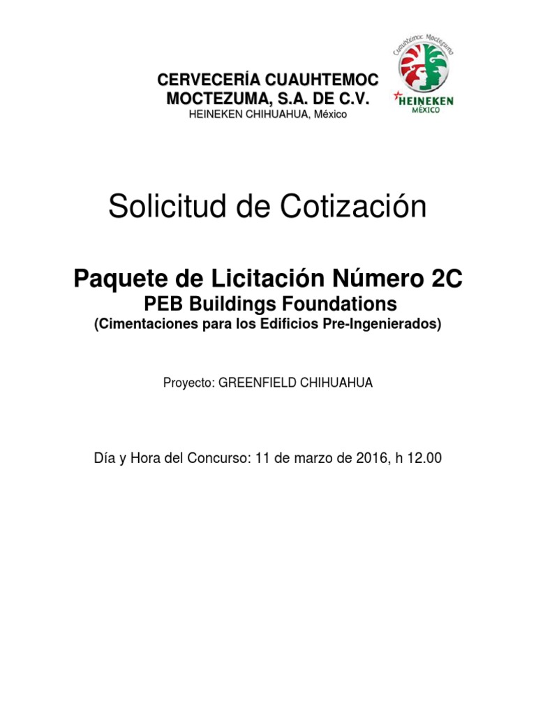 Licitación 2C: Cimentaciones Greenfield | PDF | Business | Science