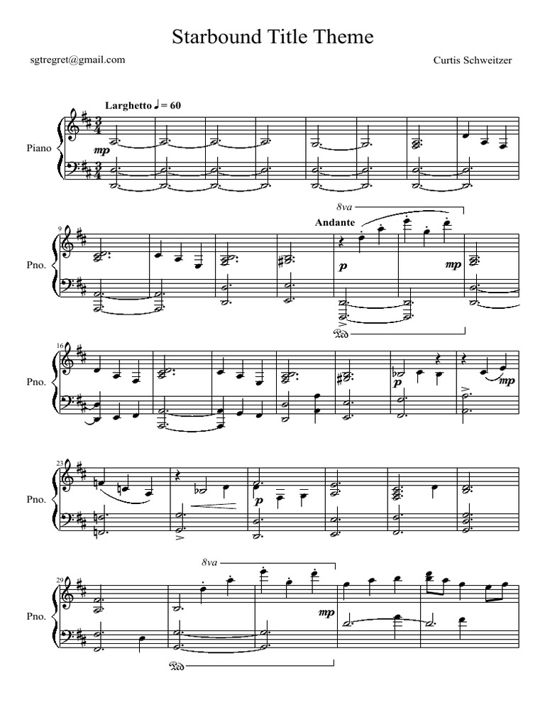 Starbound Title Theme: Larghetto | PDF