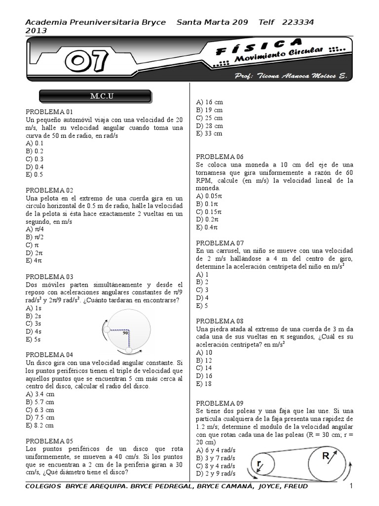 Practica de Mcu y Mcuv Sin Clave | PDF | Aceleración | Tasas temporales