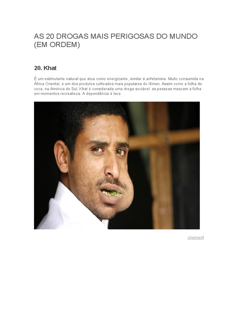 As 20 Drogas Mais Perigosas Do Mundo | PDF | Heroína (droga) | Cannabis ...