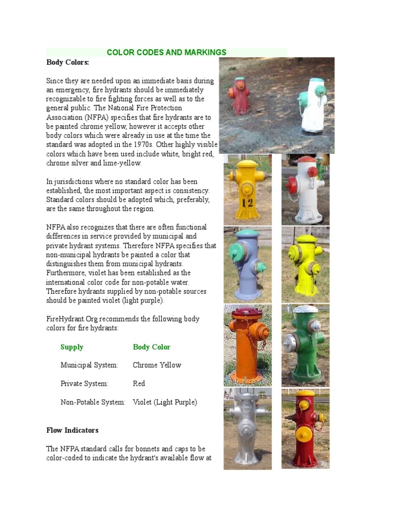 Hydrant Color Coding | PDF