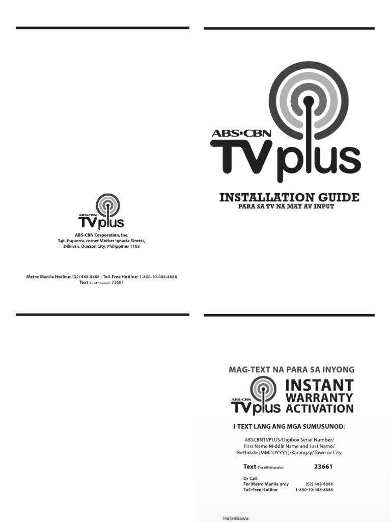 ABSCBN TVPLUS Installation Guide | PDF | Companies Of The Philippines | Radio Resource Management
