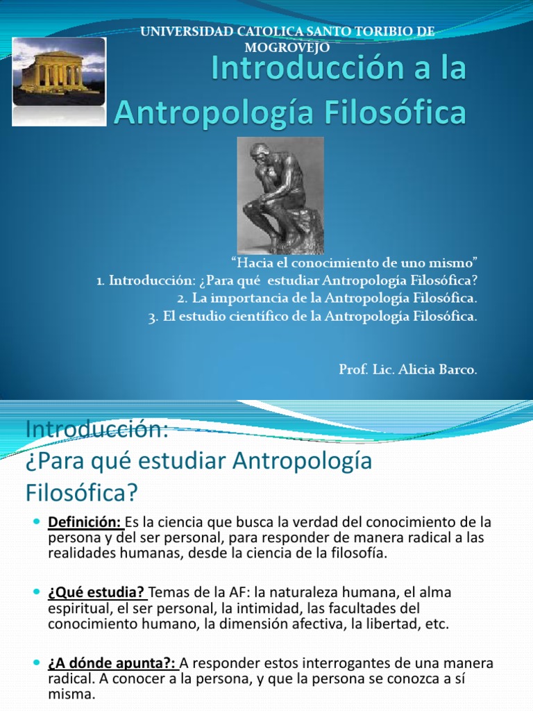 Antropología Filosofica | PDF | Antropología Filosófica | Conocimiento