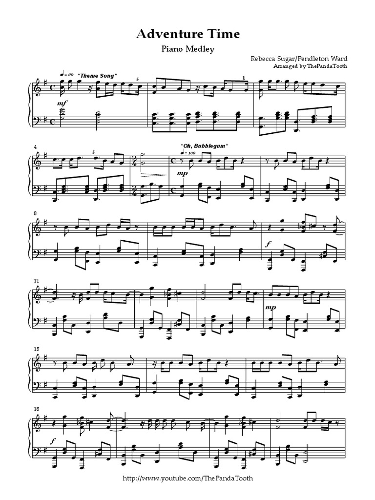 Adventure Time Piano Medley | PDF