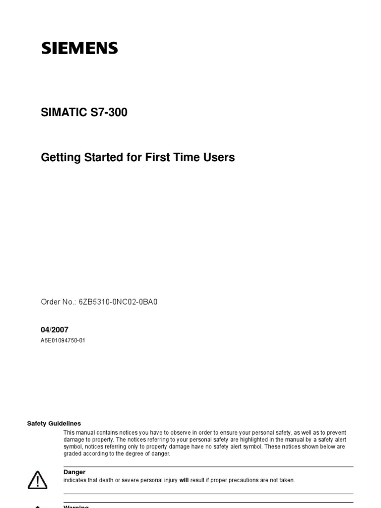 S7-300 Tutorial For First Time Users | PDF | Switch | Electrical Wiring