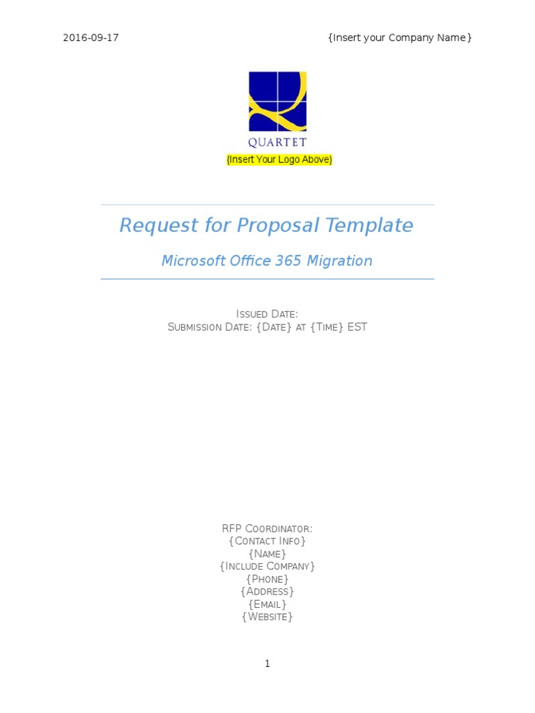 Office 365 Migration RFP Template | PDF