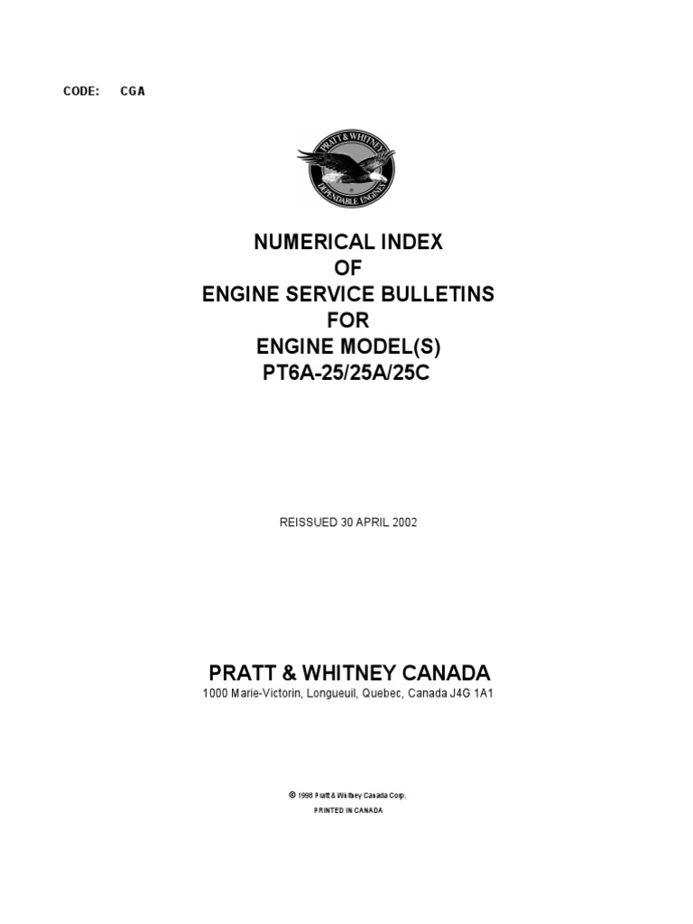 PT6A 25SBindex CGA PDF | PDF | Turbine | Transmission (Mechanics)