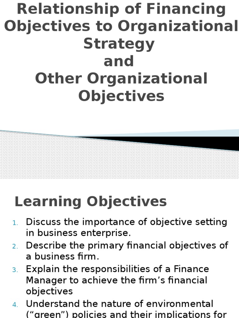 Financial Objectives in Business Strategy | PDF | Economic Growth ...