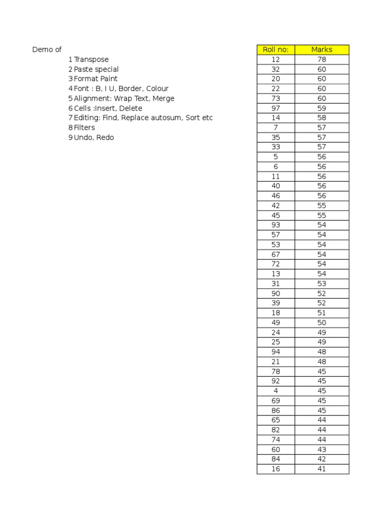 Basic Excel For Students | PDF | Home & Garden