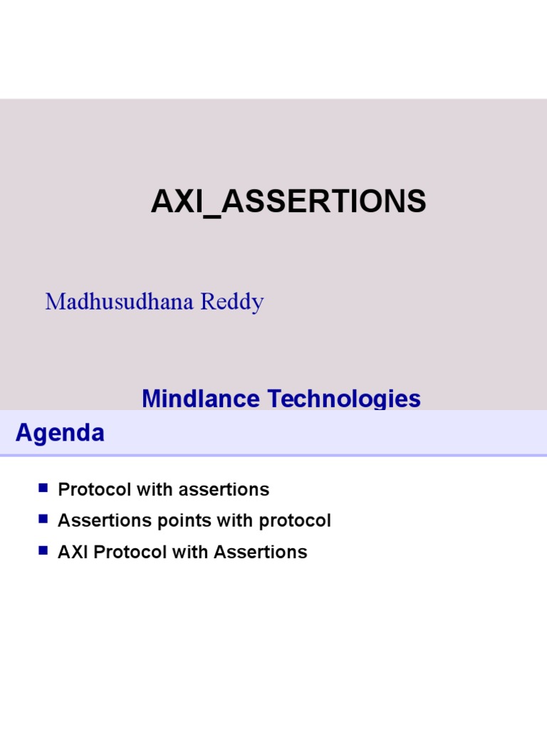 AXI Assertions | PDF | Computer Architecture | Software Engineering