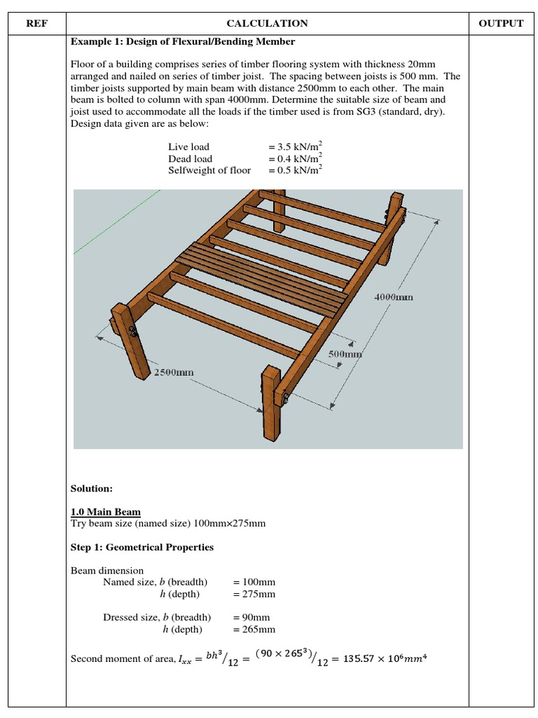 Example On Design of Timber Structure Part2 PDF | PDF | Bending | Column