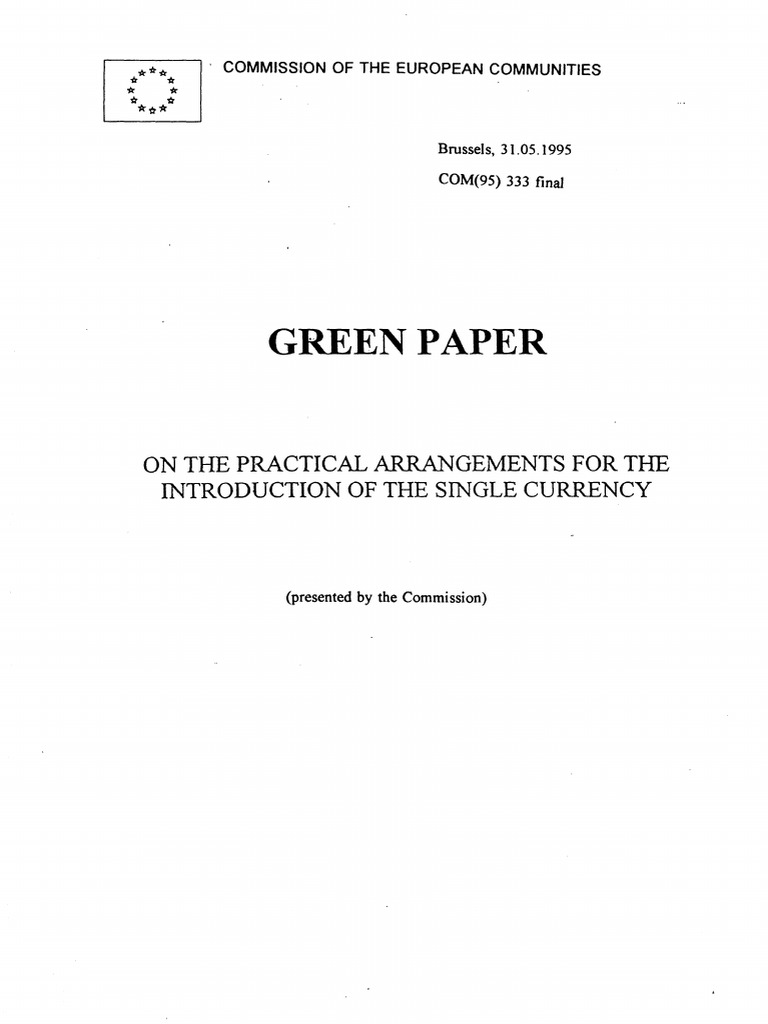 Green Paper | PDF | Economic And Monetary Union Of The European Union ...