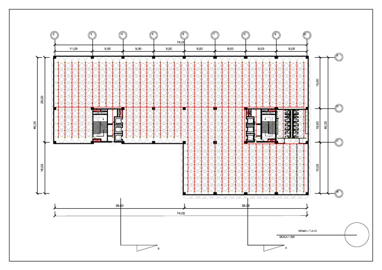 Utilitas Kebakaran Warna-Denah Tipikal (Perletakkan Sprinkler Dan ...